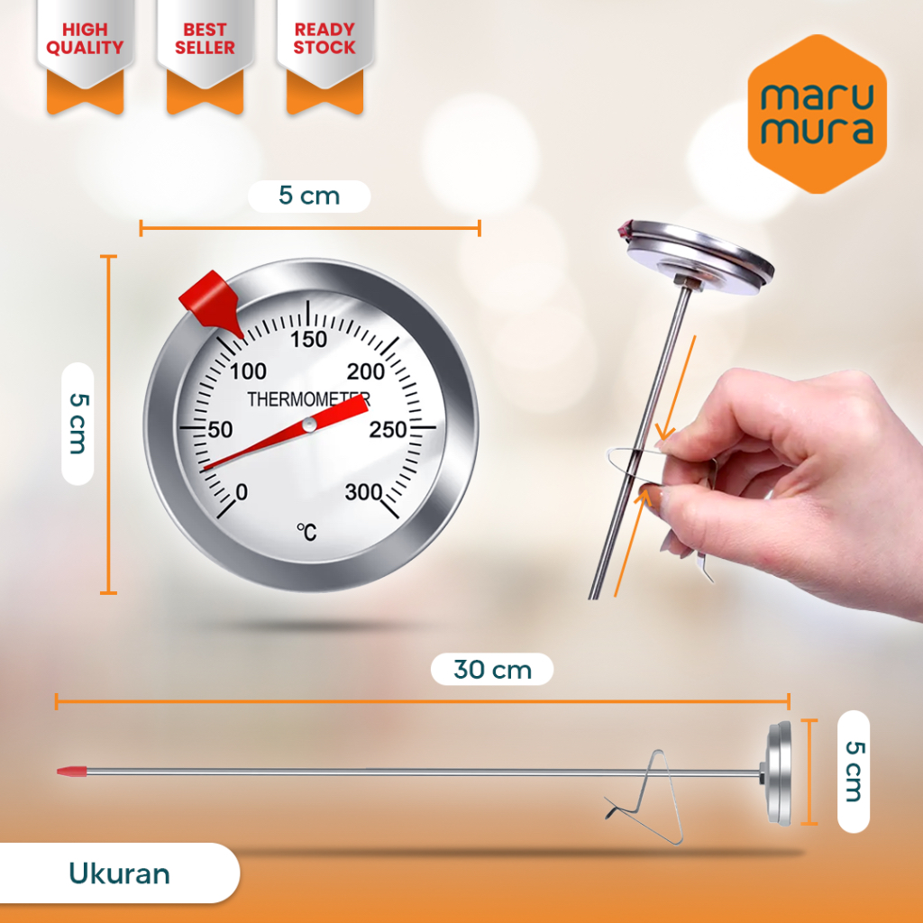 Jual Marumura Oil Deep Fryer Thermometer | Pengukur Suhu Minyak | Alat ...