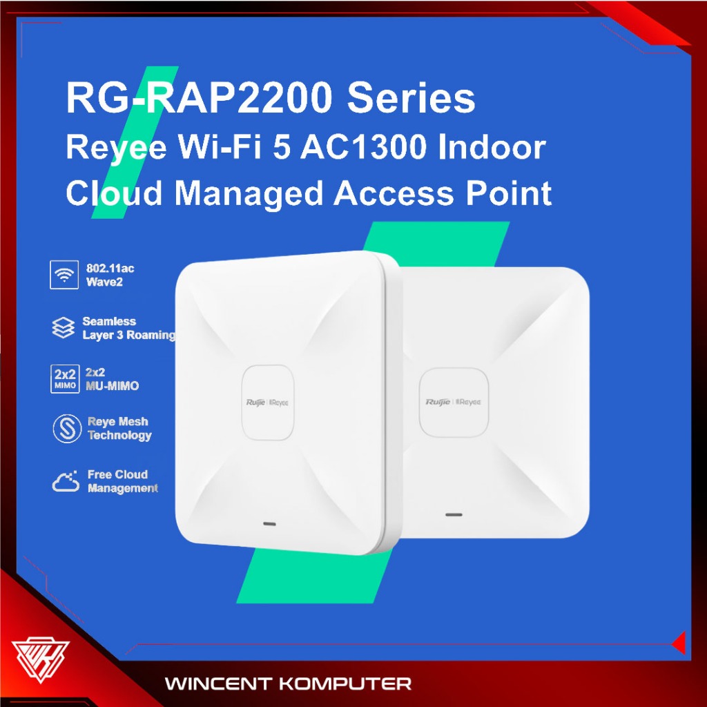 Jual Ruijie Reyee RG-RAP2200(F) AC1300 Dual Band Gigabit Ceiling Mount Access Point PoE | Shopee ...