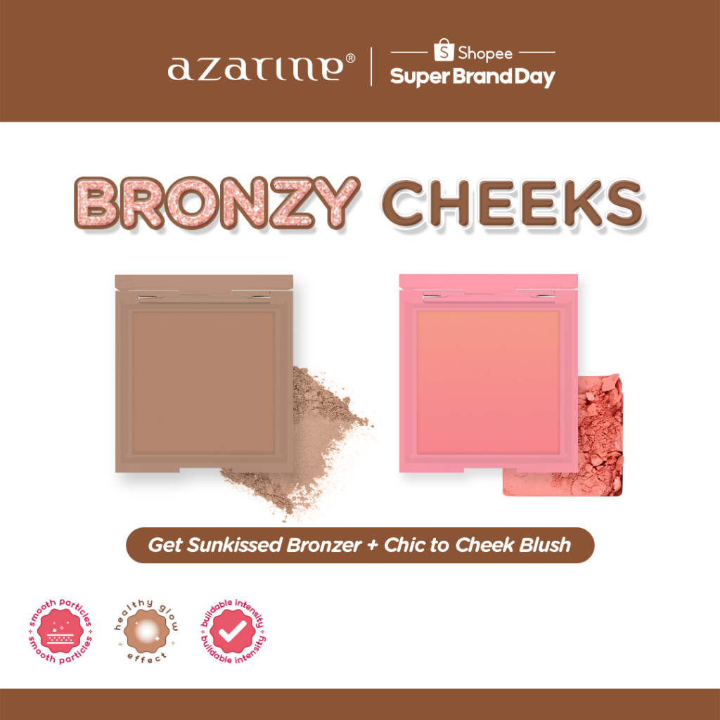 Jual [Azarine x Red Velvet] Bronzy Cheeks Kit Bronzer + Blush On [2PCS ...