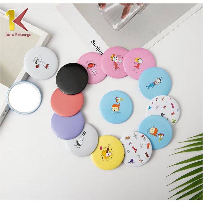 Jual CERMIN MINI BULAT KARAKTER KACA MAKE UP KECIL TRAVEL SIZE | Shopee ...
