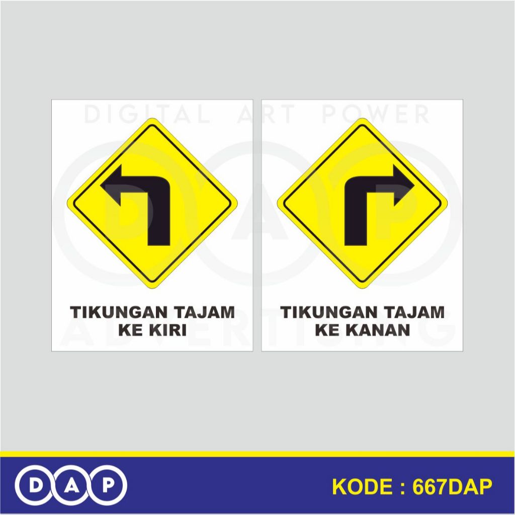 Jual 667 - STIKER RAMBU TIKUNGAN TAJAM KANAN KIRI - 40 X 50 CM - VYNIL ...