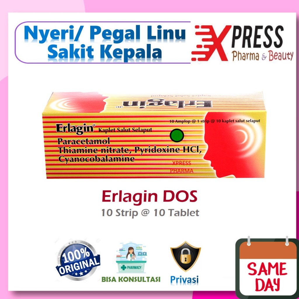 Jual ⚡XPRESS⚡ DOS ERLAGIN isi 10 strip Obat Nyeri Demam Pusing ...