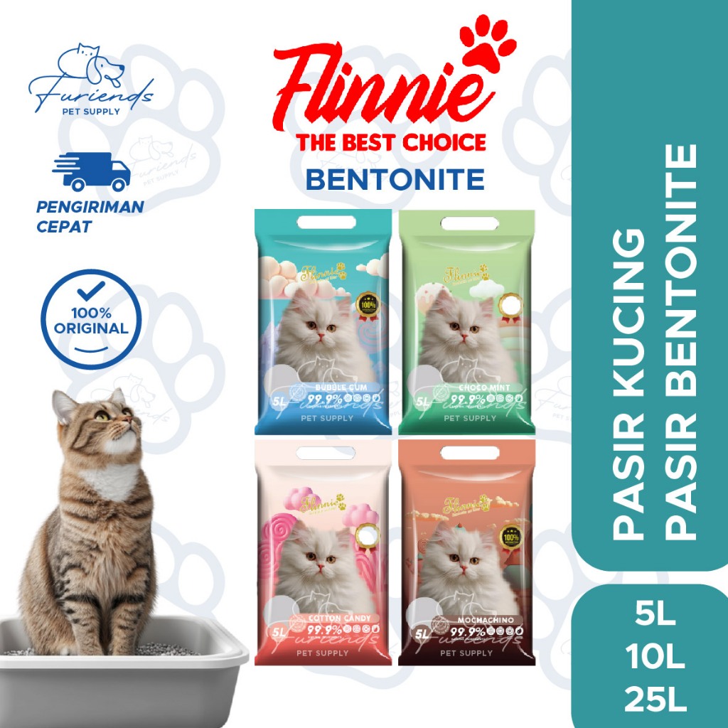 Jual FLINNIE Pasir Bentonite Kucing Pasir Kucing Pasir Gumpal Aroma ...
