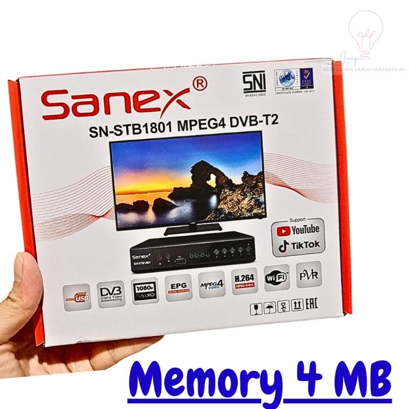 Jual Set Top Box Sanex SN-STB1801 DVB-T2/Receiver Tv Digital STB DVB-T2 ...