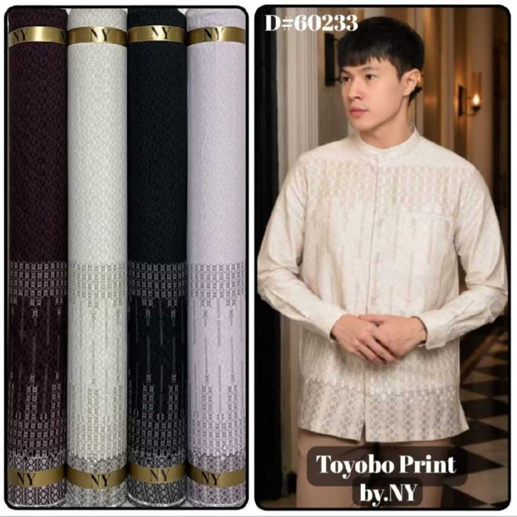 Jual Kain katun toyobo motif | kain baju pria | per setengah meter ...