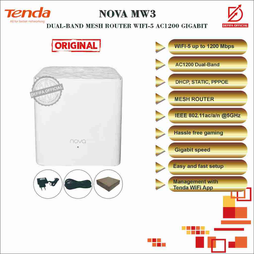 Jual Router Wireless Tenda Dual Band Nova MW3 AC1200 Whole Home Mesh ...