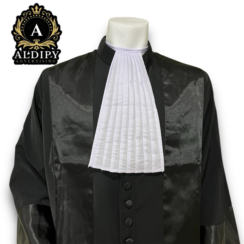 Jual Baju Toga Advokat Jaksa Hakim Bahan Jet Black Kerah Sanghai + Dasi ...