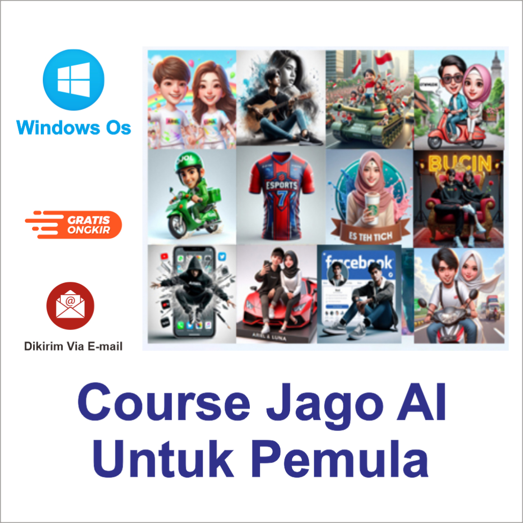 Jual (EC001) E-Course Jago membuat karikatur dan Gambar dengan AI untuk pemula | Shopee Indonesia