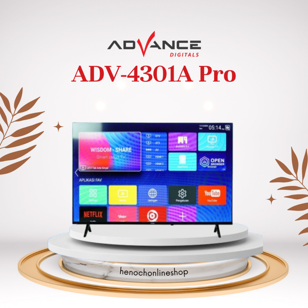 Jual Advance ADV-4301A PRO Smart Televisi Frameless - Android TV 12 HD ...