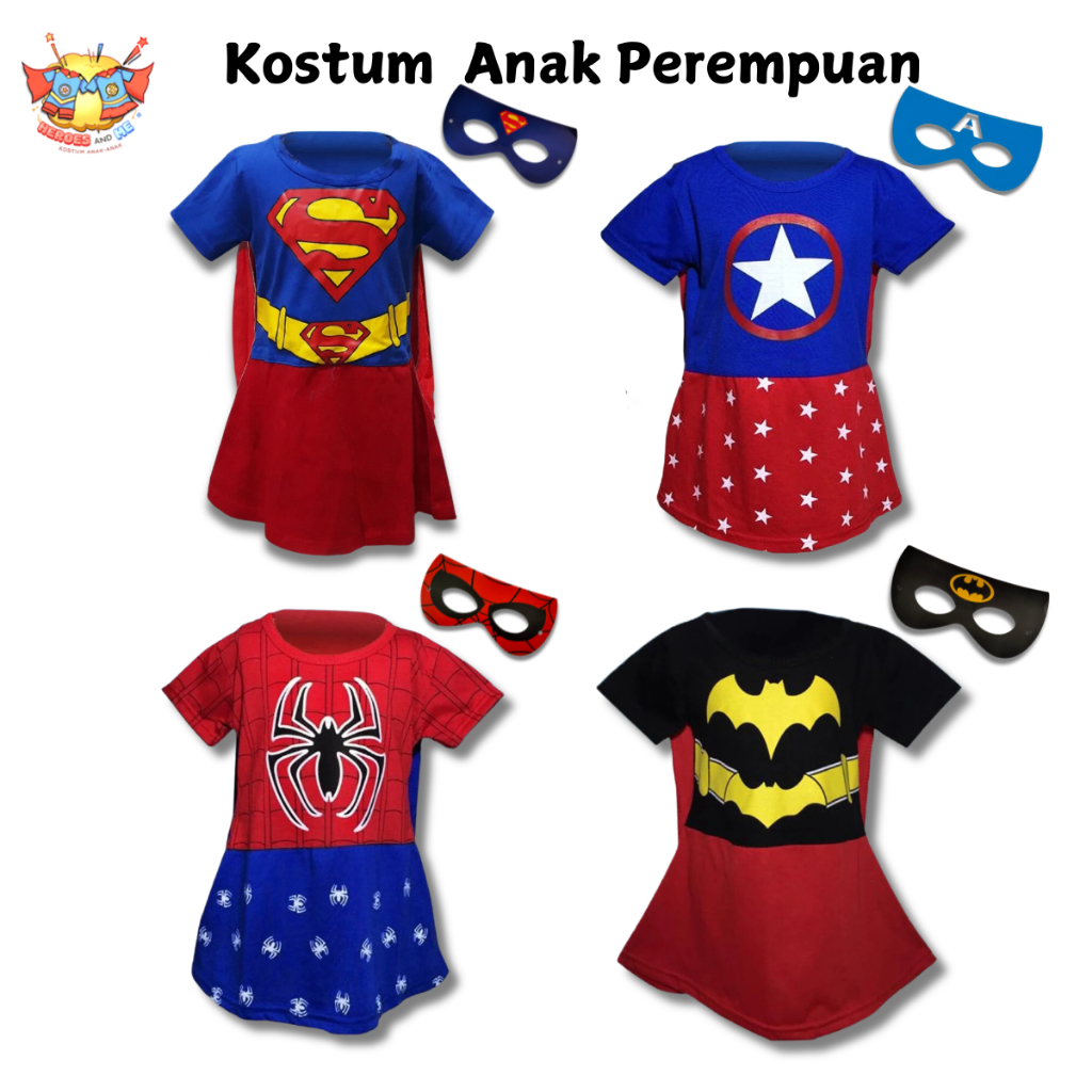 Jual Heroes and Me - Kostum Superhero Anak Perempuan Sayap 2-8 Tahun ...