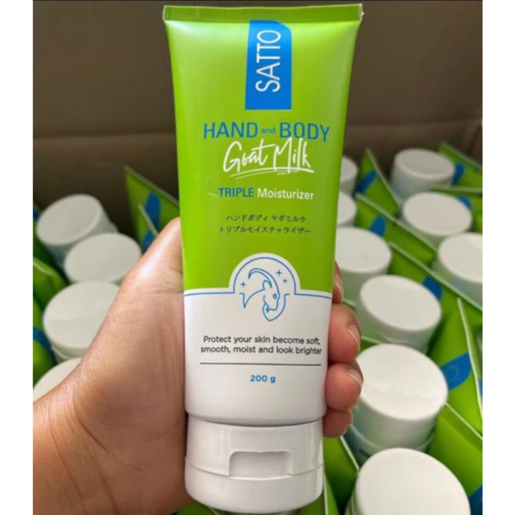 Jual Satto Hand & Body Whitening Goat Milk Triple Moisturizer 200g & 50g | Shopee Indonesia