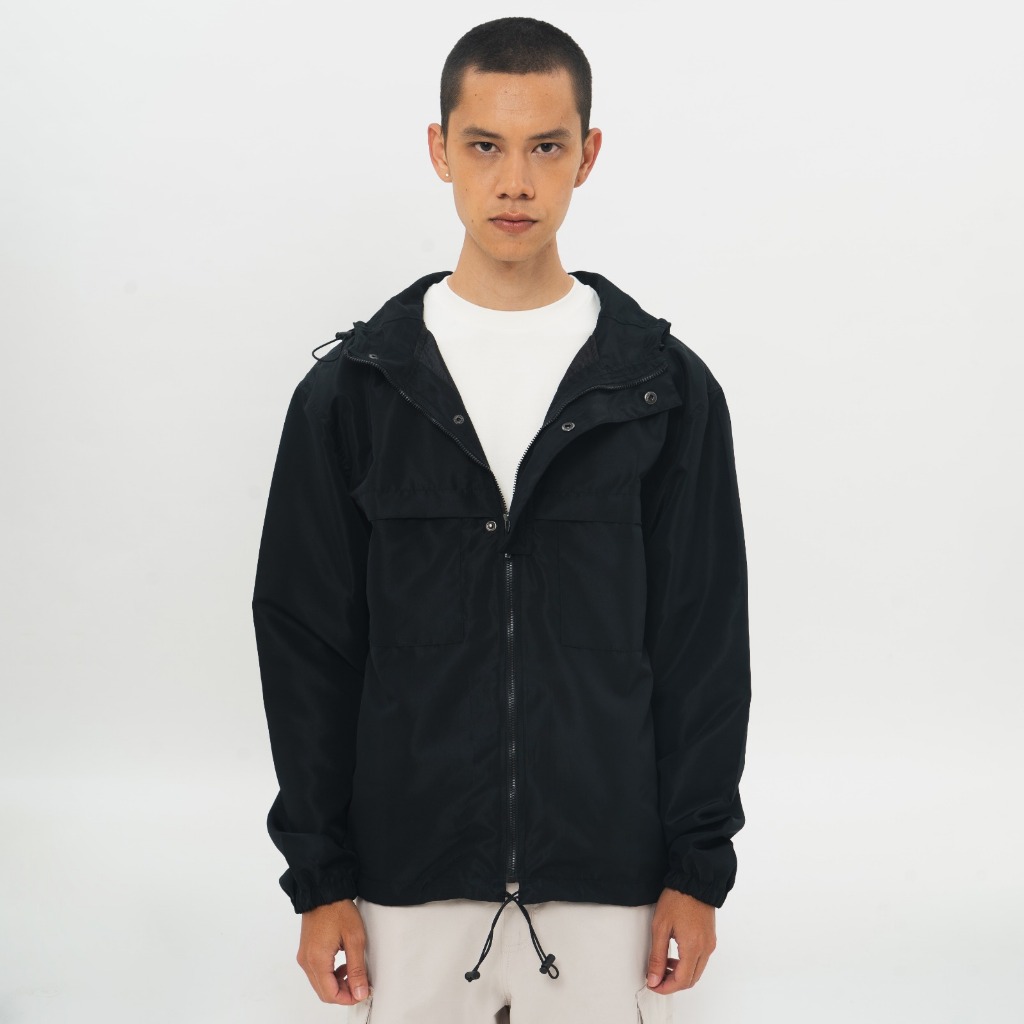 Jual M231 Jaket Hoodie Taslan STAY DRY Hitam 0772A | Shopee Indonesia