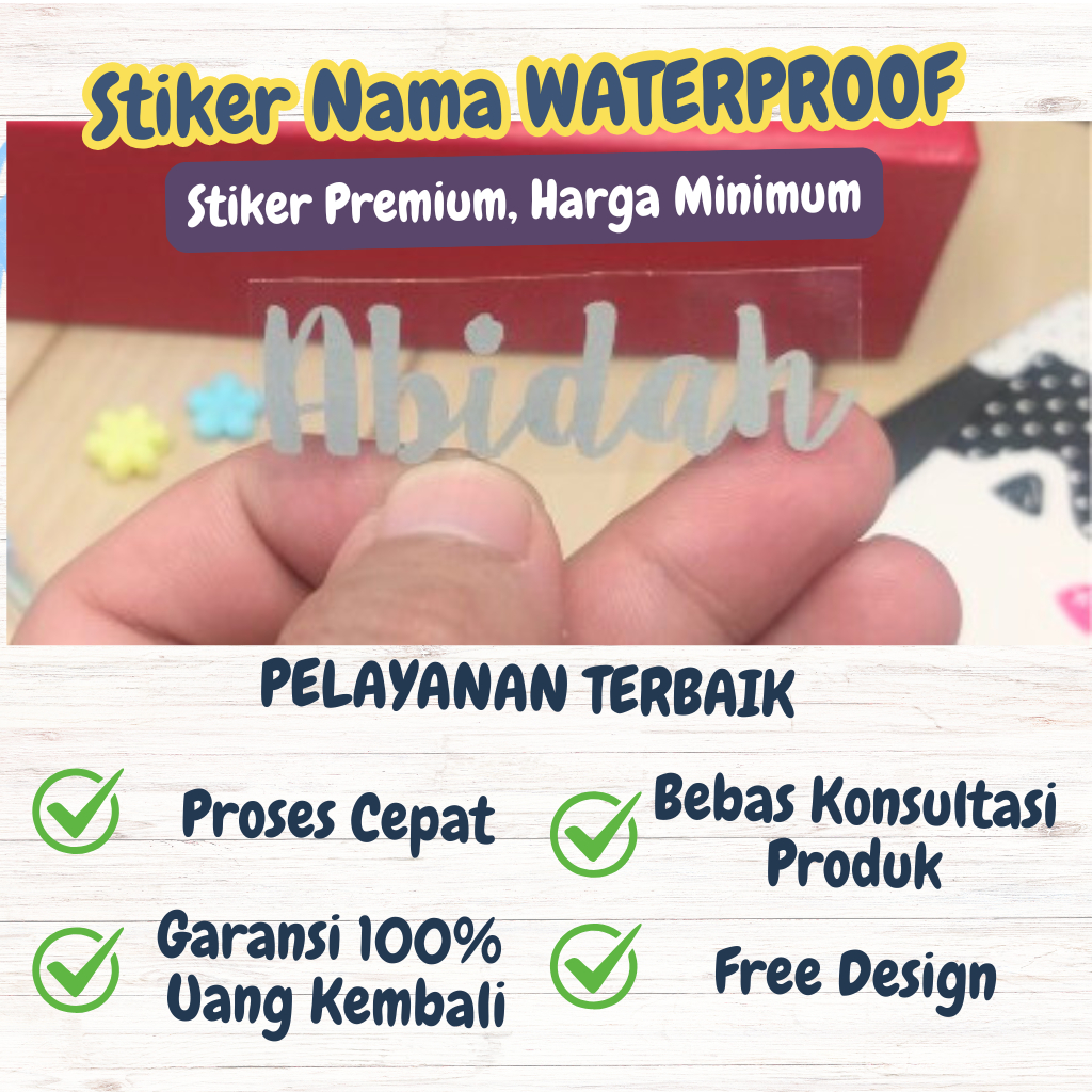 Jual 11 PCS Sticker Cutting Nama Stiker Timbul Label Nama Custom Anti ...