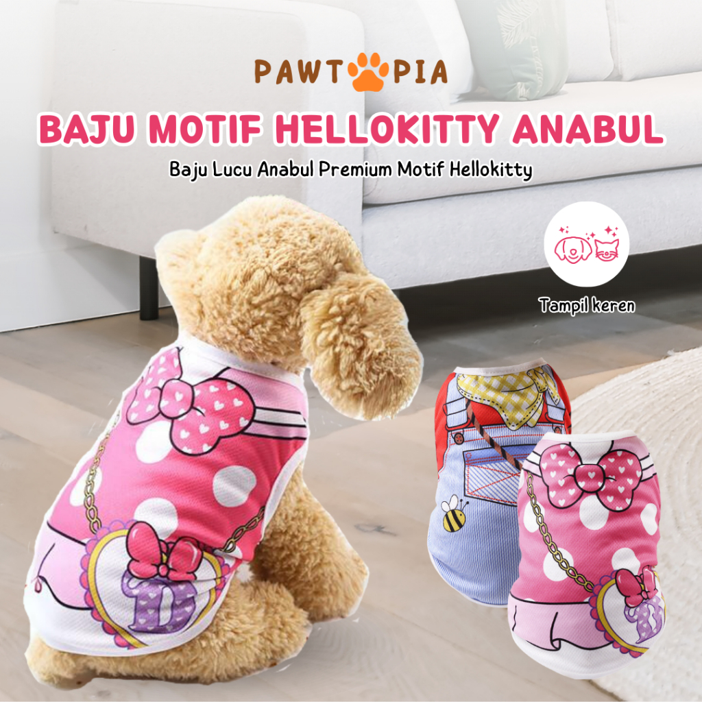 Jual Baju Kucing Anjing Kucing Motif Hellokity/Kaos untuk Hewan ...