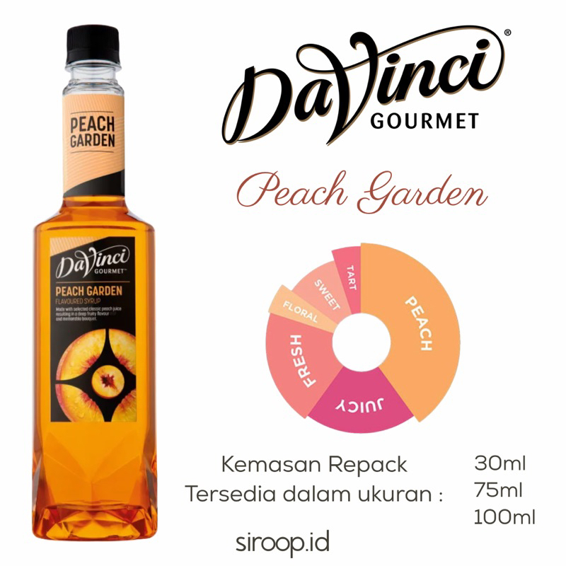 Jual Davinci Peach Garden Syrup Flavour Repack (30ml,75ml,100ml ...