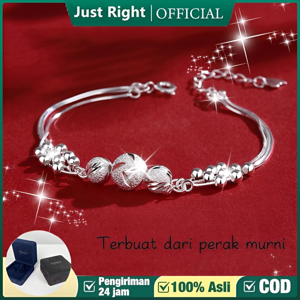 Jual 【COD Free Gift Box】Gelang Korea Jewelry Silver Wanita Simple Mewah ...