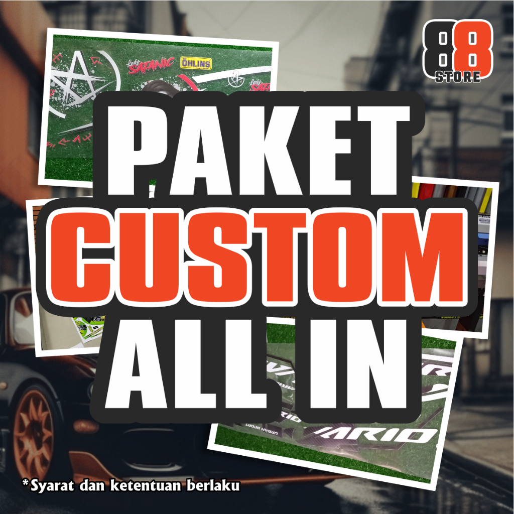 Jual PAKET CUSTOM ALL IN Khusus Sticker Dari Katalog Toko Kami | Shopee Indonesia