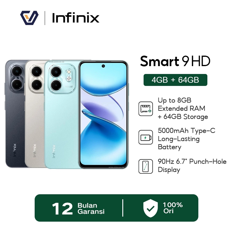 Jual Official Infinix Smart 9 HD 4/64GB - Up to 8GB Extended RAM - 6.7 ...