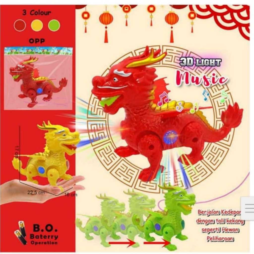 Jual GOLD DRAGON naga emas Mainan Naga Elektrik barongsai naga kayu ...