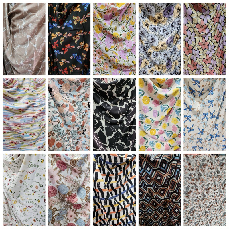 Jual bahan kain katun rayon/rayon 41 motif /rayon premium/rayon viscose ...