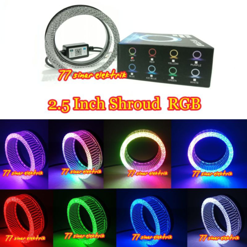 Jual Lampu Led Shroud BMW 2.5 Inch Acrylic Bulat 5D glory RGB Shroud ...