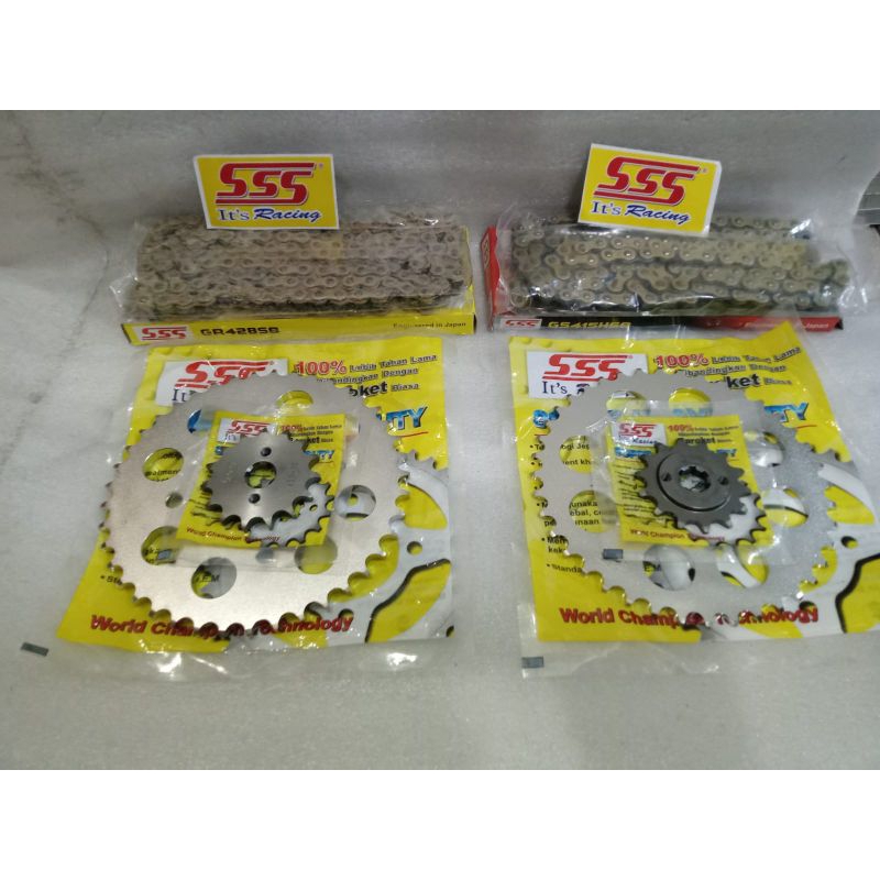 Jual gear / gir set sss 415 / 428 motor Supra x 125 / Blade new / Blade old / Revo absolute ...