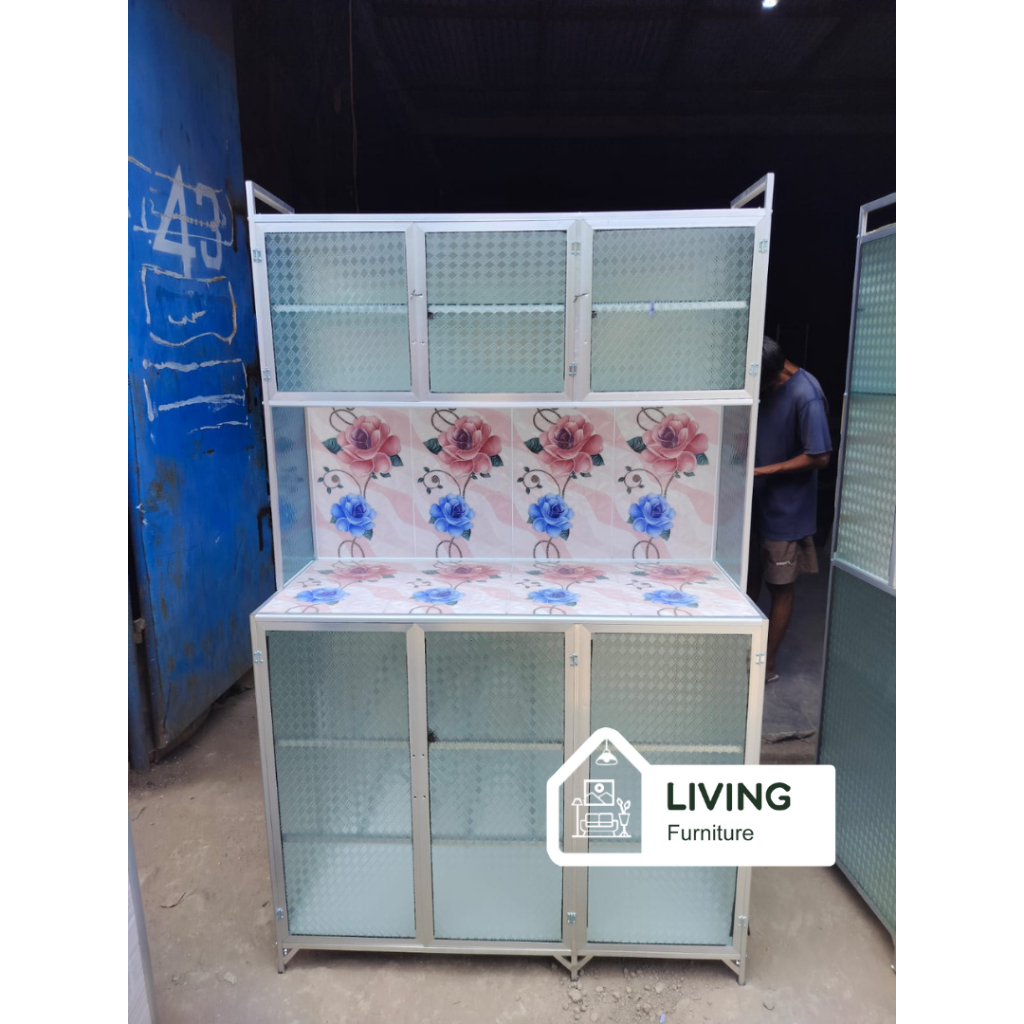Jual Rak Piring Aluminium 3 Pintu Undak (Mejikom) / Rak Piring Bawah ...