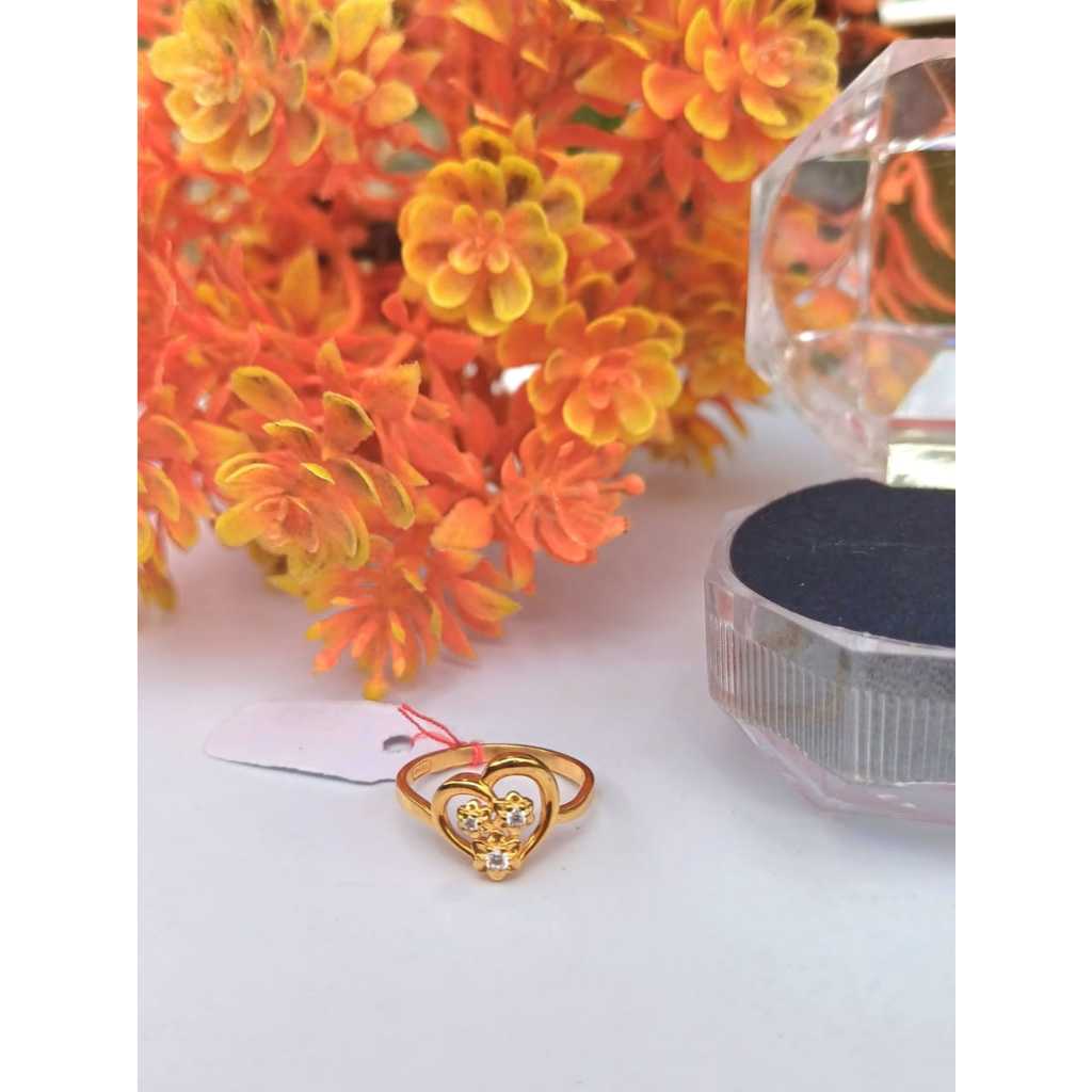 Jual Cincin Wanita Cincin Emas Asli Kadar 8K Desain Terbaru Elegansi ...