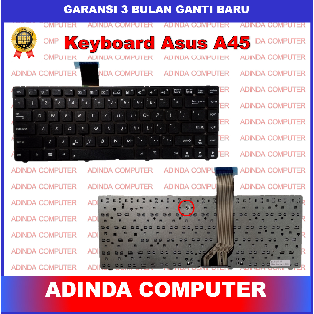 Jual Keyboard Asus A45 A45A A45DE A45DR A45N K45A K45V A45V A45VD A45VJ ...