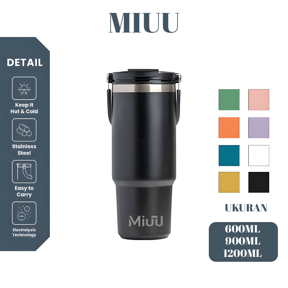 Jual 600ml/900ml/1200ml Tumbler handle 2in1 ORIGINAL / botol minum ...