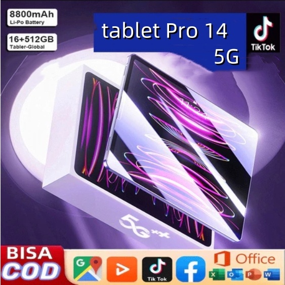 Jual Tablet Pro14 baru 11.2inch 【16GB+512GB]untuk pembelajaran dan ...