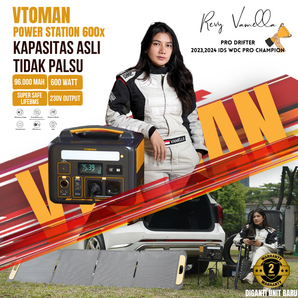 Jual BOOM SALE VTOMAN 600X Portable Power Station VS220 Panel Surya Power Station Portabel 600W ...