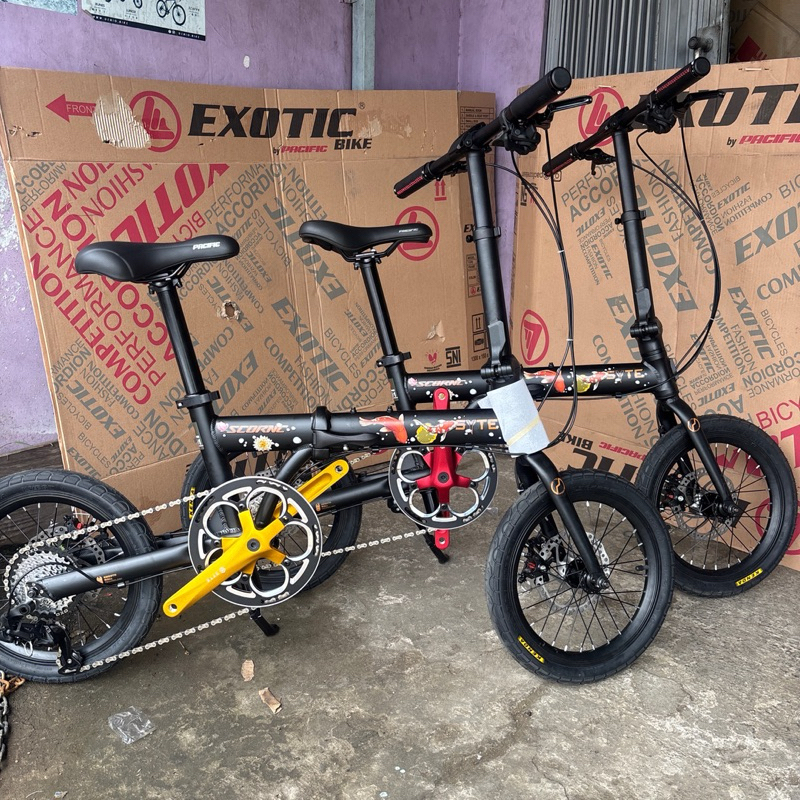 Jual CUSTOM fullbike sepeda lipat syte motif koi 16 murni alloy ...