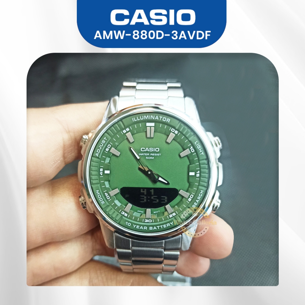 Jual Jam Tangan Pria Casio General AMW-880D-3AVDF AMW-880D-3A Original ...