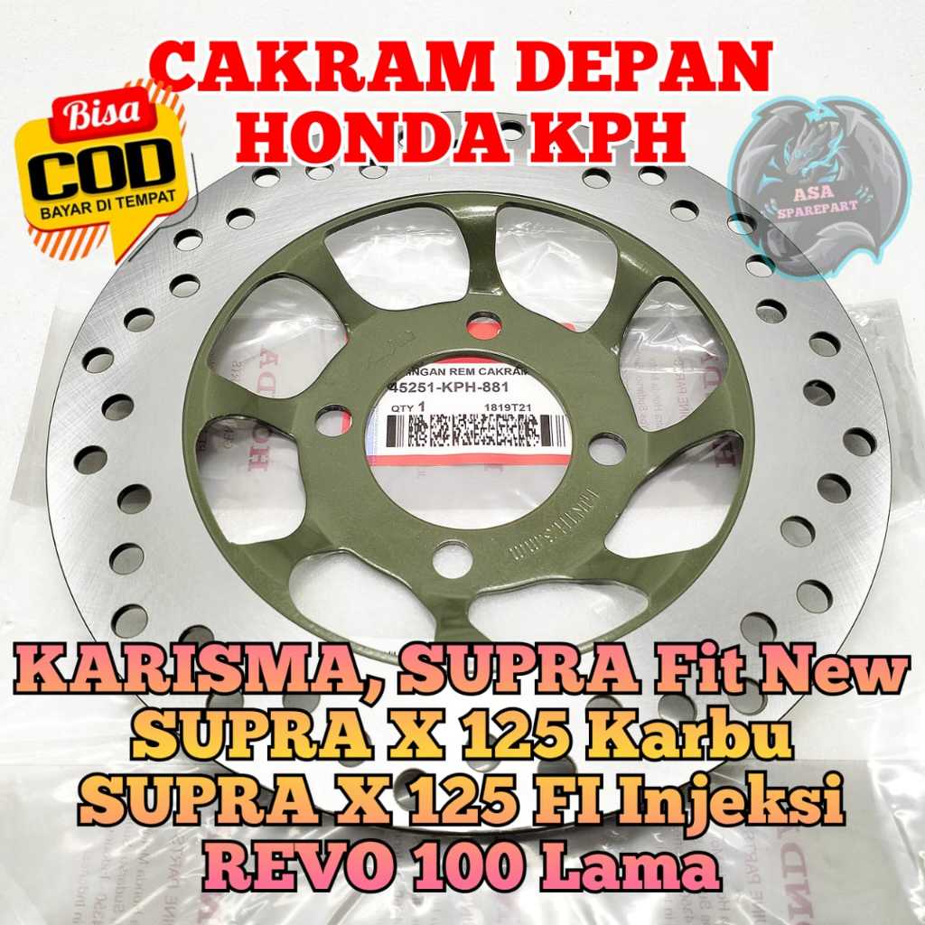 Jual CAKRAM DEPAN KPH MOTOR HONDA KARISMA , SUPRA X 125 kARBU , SUPRA X 125 FI / INJEKSI , REVO ...