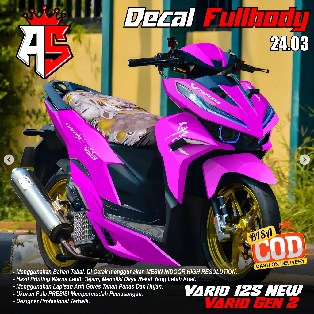 Jual (COD TERBARU) Decal Sticker Vario 125 New 2023 2024 CBS FULL BODY - Stiker Dekal Skotlet ...