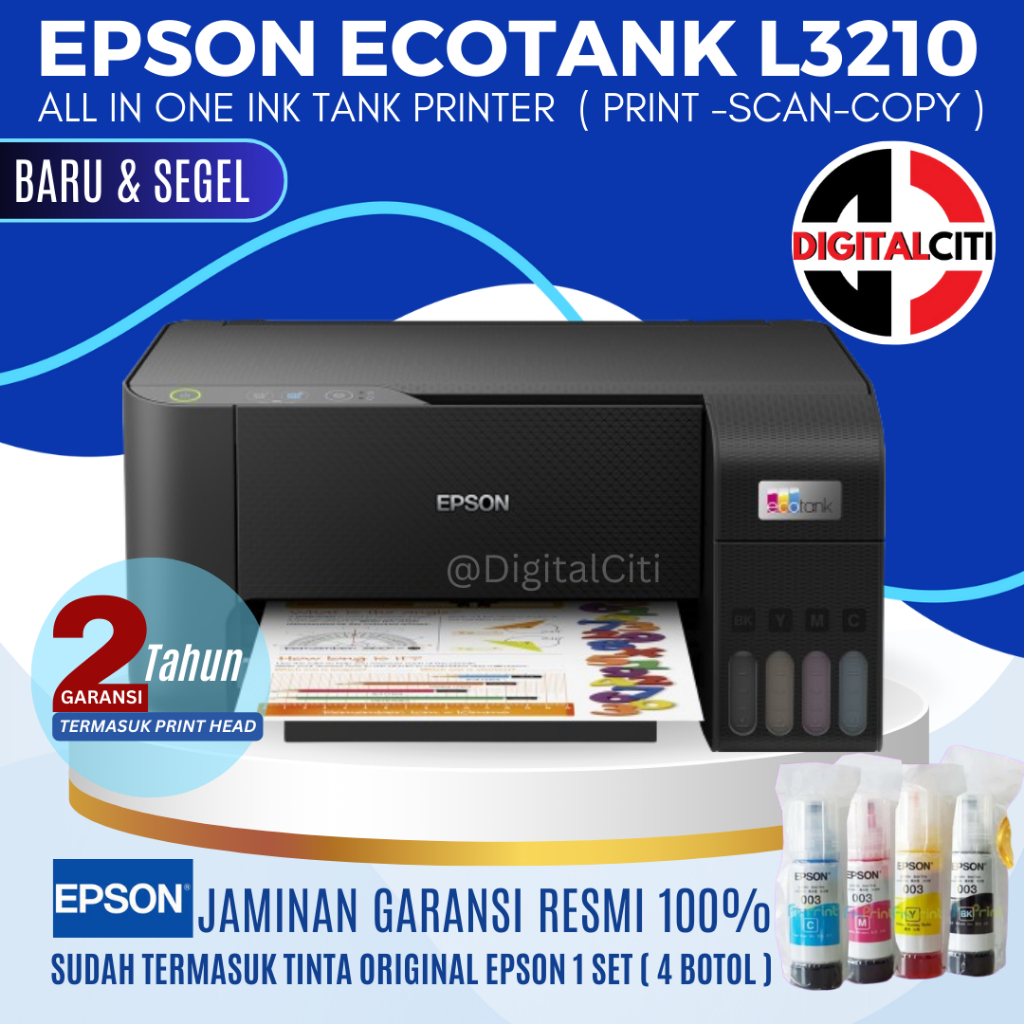 Jual Printer Epson L3210 A4 ECOTANK All-in-One Ink Tank - RESMI | Shopee Indonesia