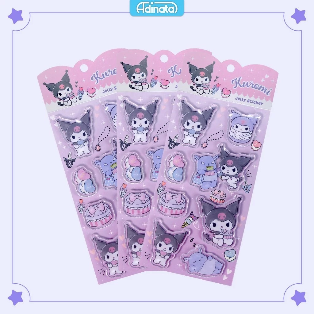 Jual Kuromi Jelly Embossed Stickers 2432-6140 - Adinata / Sticker ...