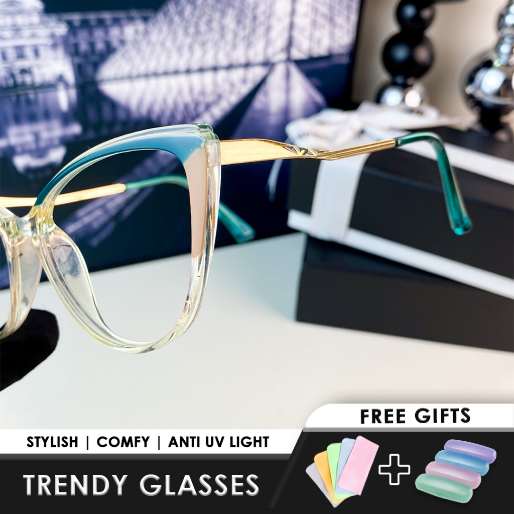 Jual 【Free Box & Lap】minus/plus/Normal Kacamata CateyePhotocromic ...