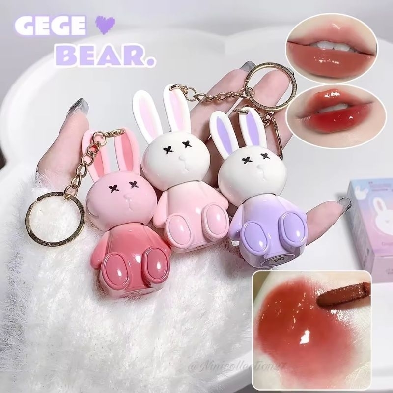 Jual Gege Bear Lipstik Gantungan Kunci Kelinci Lip cream Velvet Bunny Portabel Gantungan Kunci ...