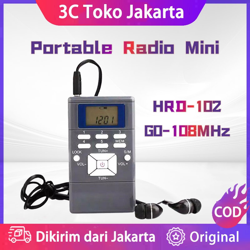 Jual Radio Mini FM Digital Receiver DSP plus Earphone - Radio Saku ...