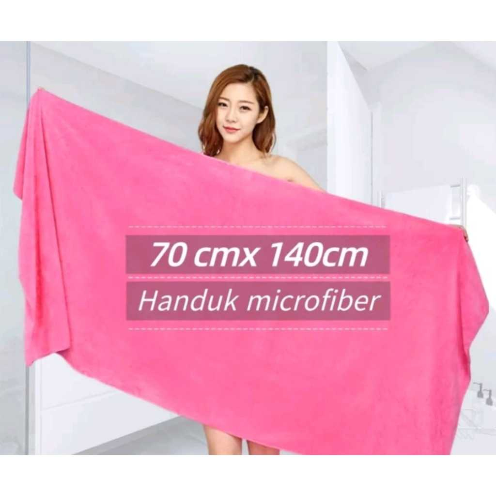 Jual Handuk mandi MICROFIBER POLOS / Handuk Dewasa JUMBO POLOS | Shopee ...