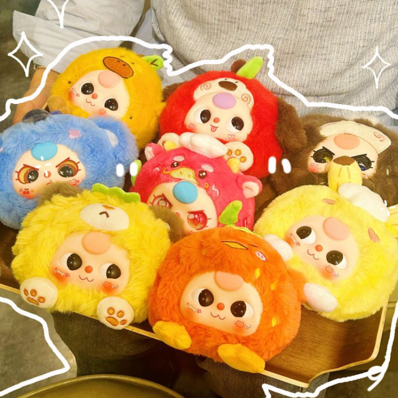 Jual Baby Three Really Love You Plush Pendant / Baby Three Fruit Plush ...