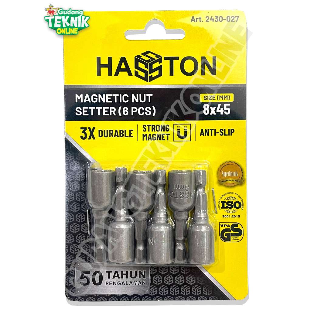 Jual Mata Obeng Roofing SET 6pcs HASSTON 2430-027 8x45mm / Mata Baut ...