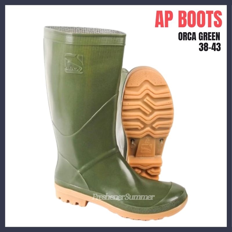 Jual Sepatu AP Boots Orca Green / Sepatu Boot Orca Hijau Tinggi PVC ...