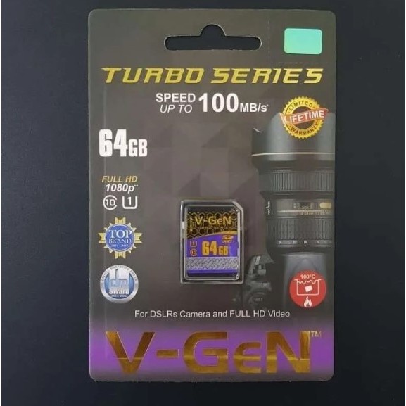 Jual V-GEN MEMORY SD CARD SDHC Vgen 32GB 64GB Class 10 Turbo Camera ...