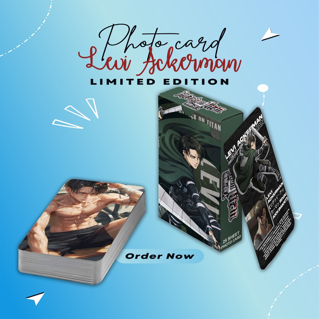 Jual PHOTOCARD SET LEVI ACKERMAN ATTACK ON TITAN PREMIUM 25 SHEET ...