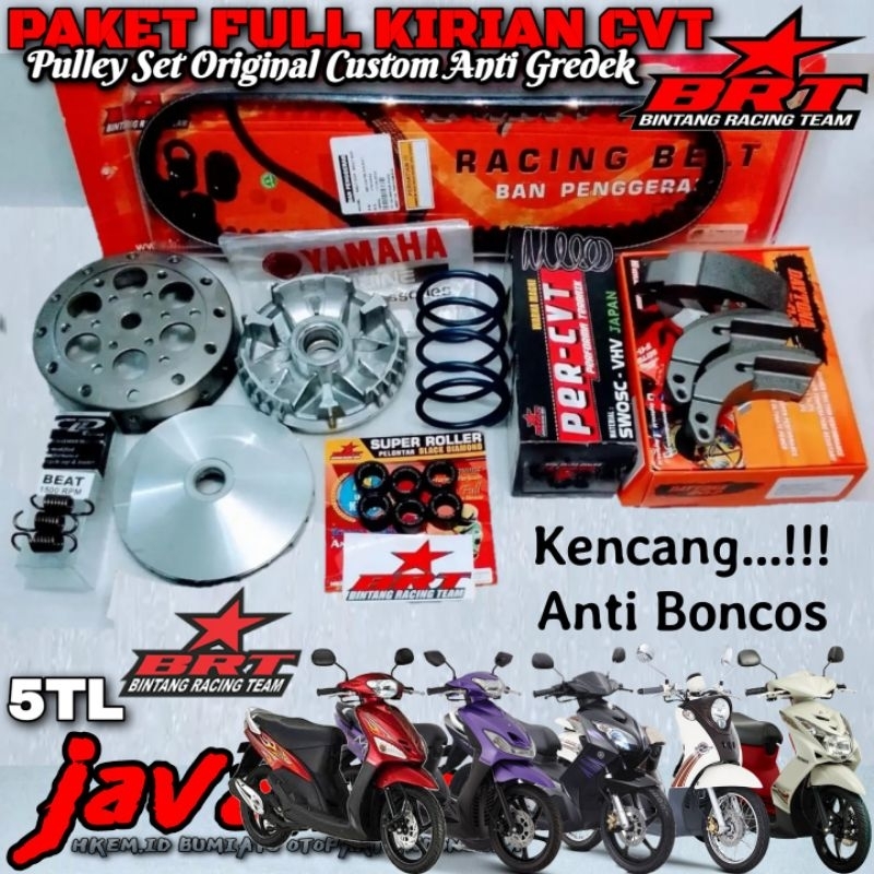 Jual BRT Paket Kirian Mio Sporty Smile Soul Karbu 5TL Upgrade CVT Nouvo Z Bubut Pulley 13,5 ...