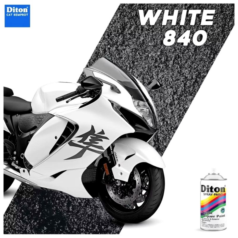 Jual CAT SEMPROT AEROSOL DITON 840 WHITE GLOSS COLOURS ACRYLIC LACQUER ...