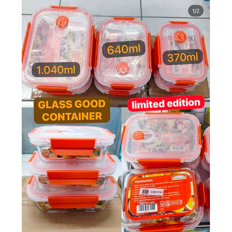 Jual Glass Good Container Kaca 640ml, 370ml dan 1.040ml, HARGA SUDAH ...